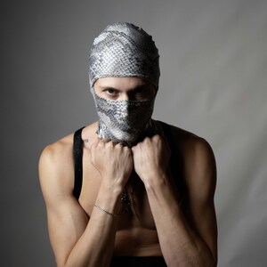 Ski Mask, Balaclava Snake Leather Patterned Handmade Special Design ...