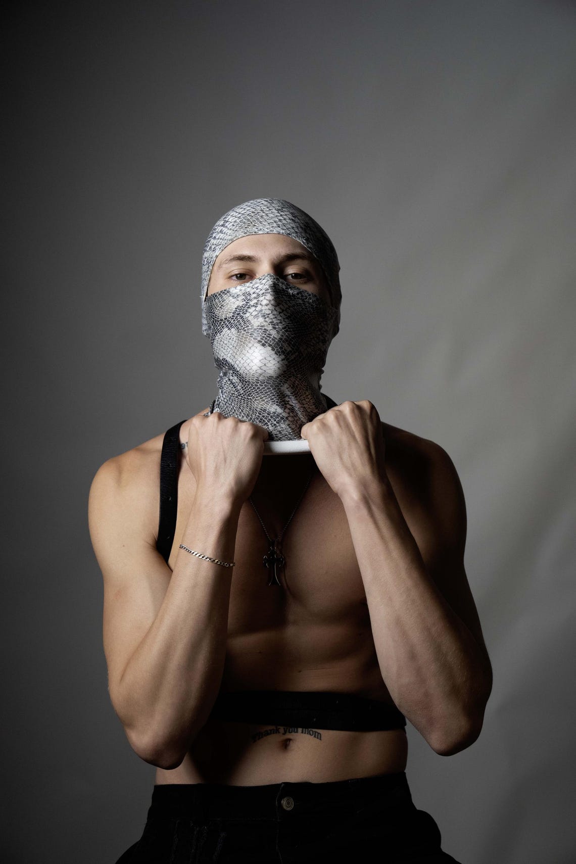 Ski Mask, Balaclava Snake Leather Patterned Handmade Special Design ...