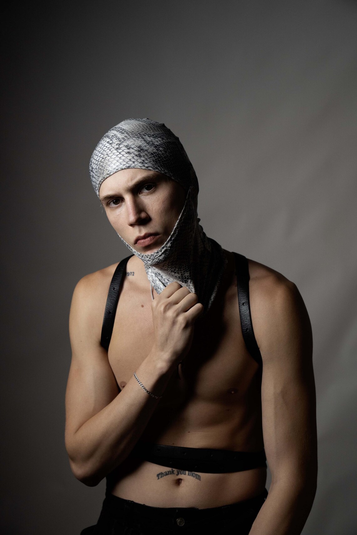 Ski Mask, Balaclava Snake Leather Patterned Handmade Special Design ...