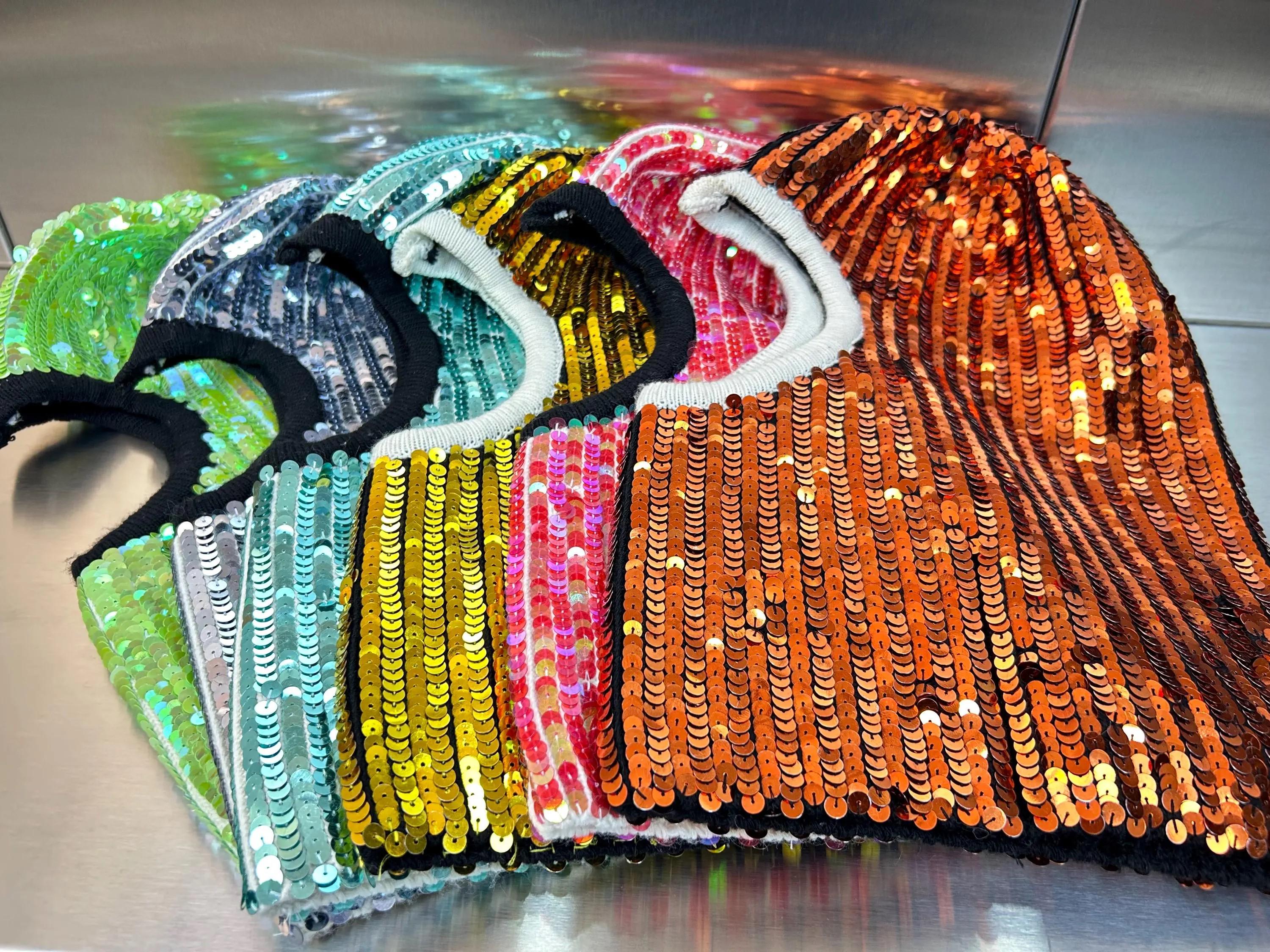 Balaclava Sequin Costume Heart Cut Designer Ski Mask Made up With Wool ...