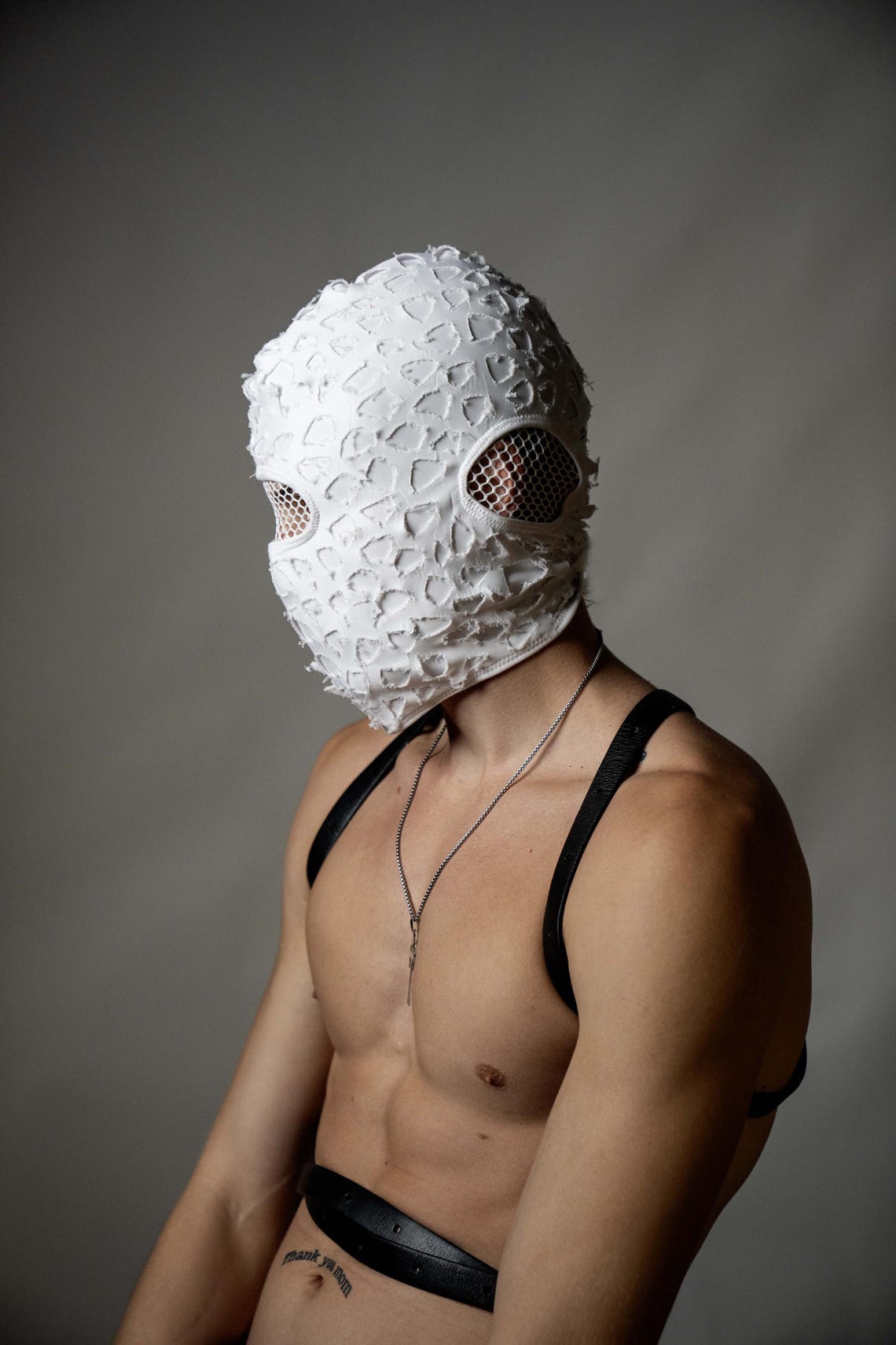 Handmade Balaclava Ski Mask, Torn and Tattered Cotton, Tatty and Ragged ...