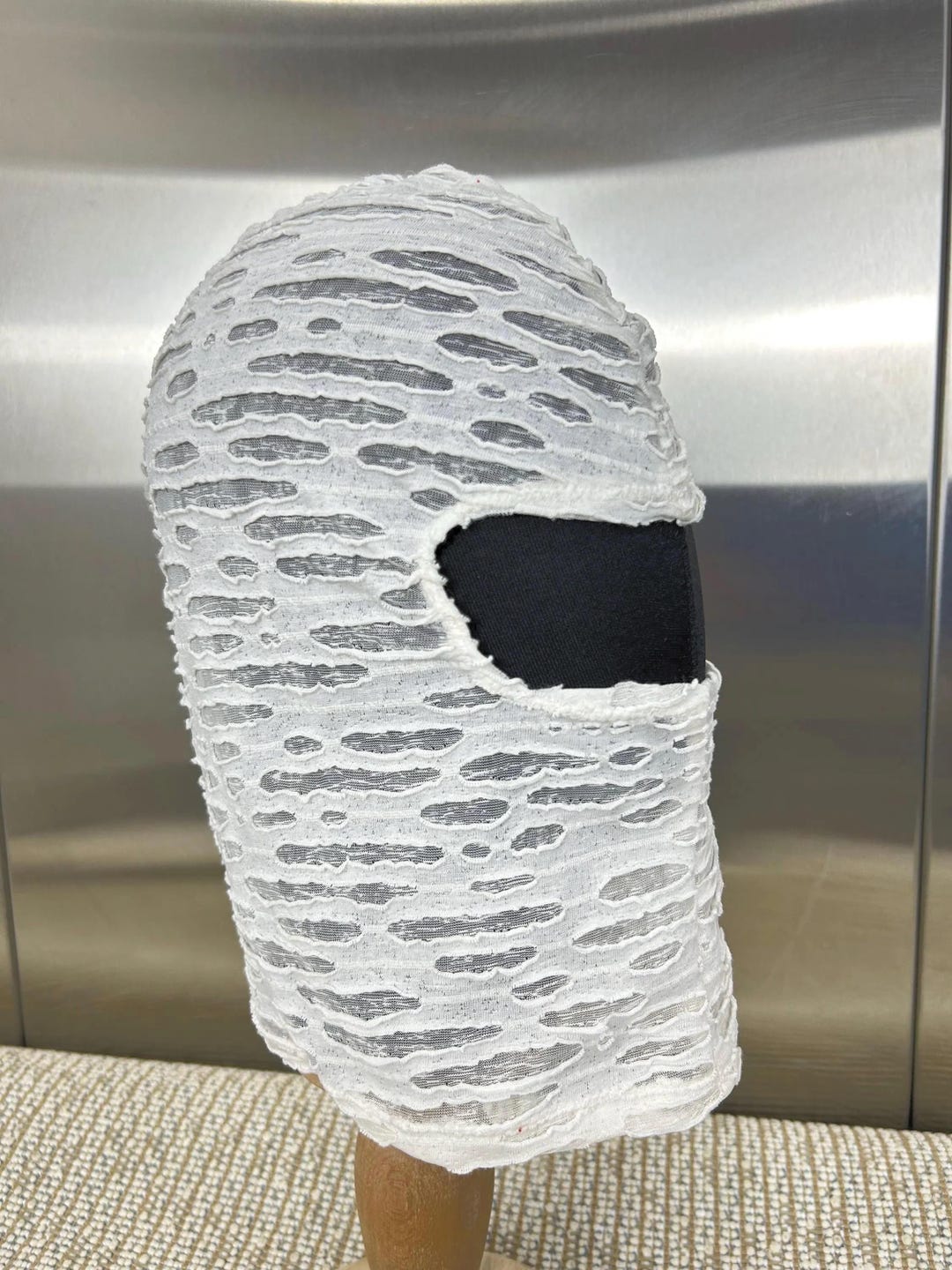 Handmade Balaclava Ski Mask, Tatty and Shabby, Ragged Tattered Design ...