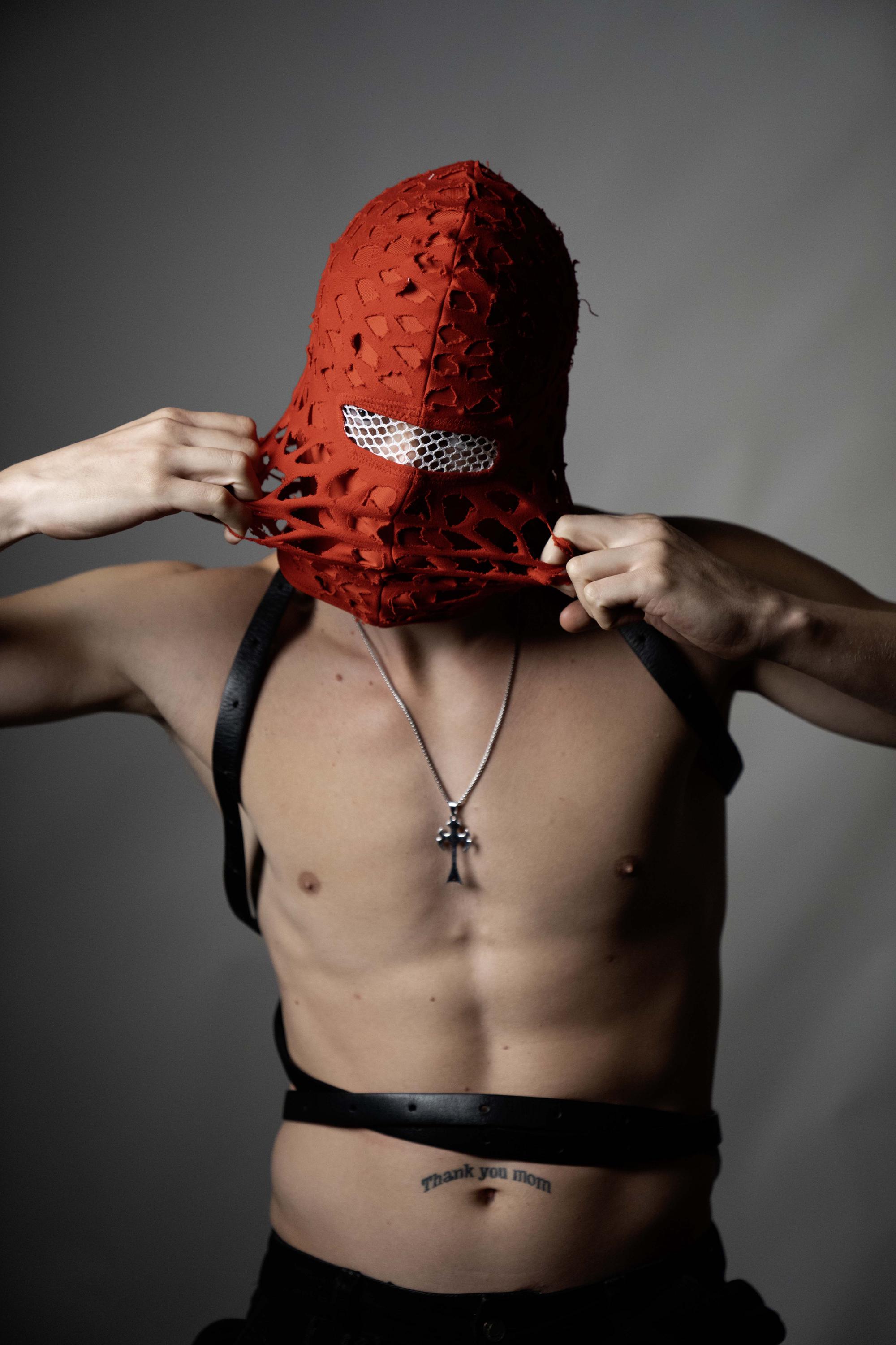 Handmade Balaclava Ski Mask, Tatty and Shabby, Ragged Tattered Design ...