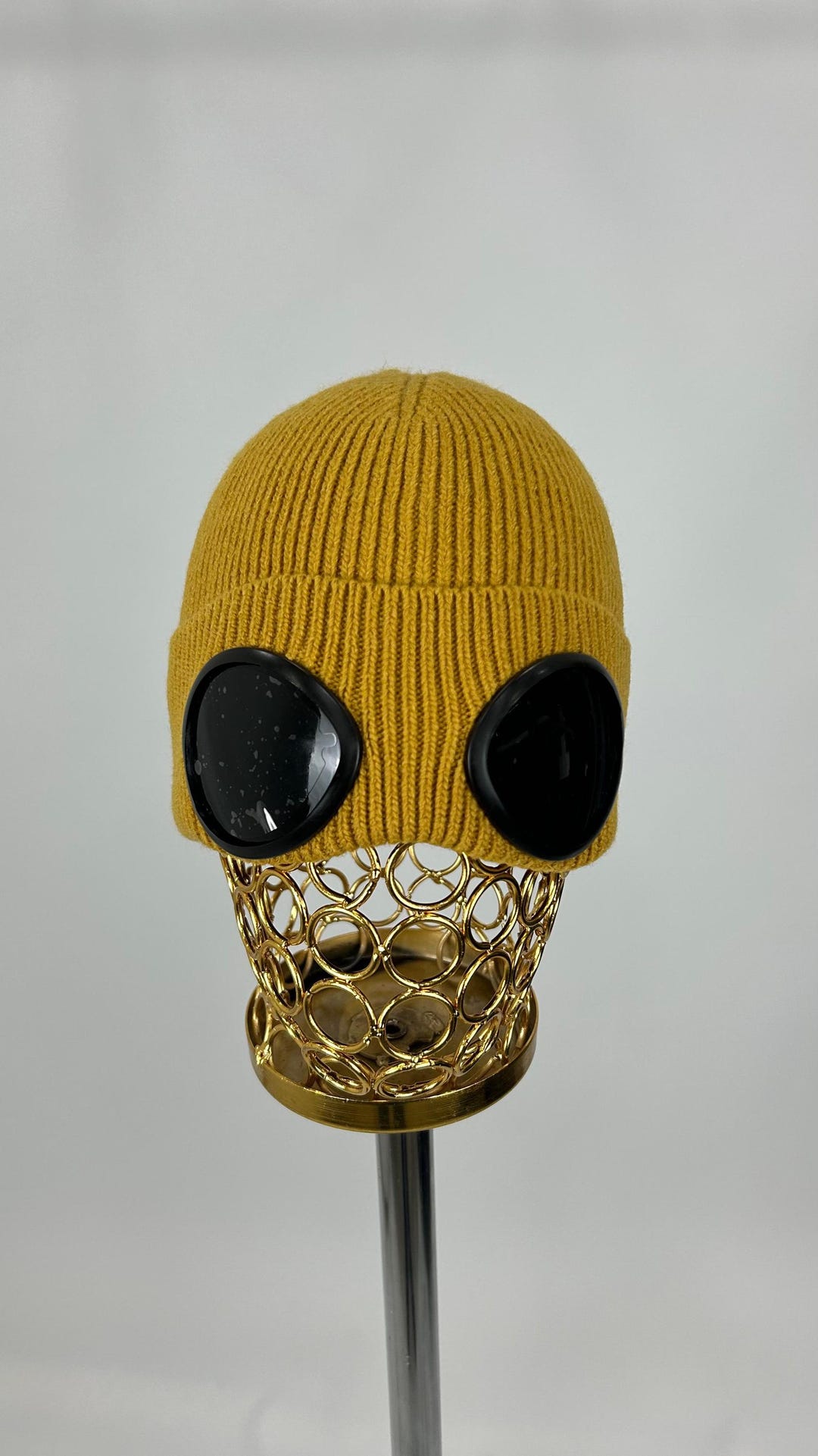Goggles Beanie Wool With Glass, Ribbed Knitted Handmade Multiple Color ...
