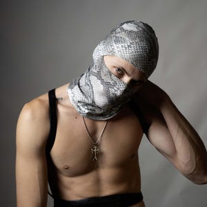 Ski Mask, Balaclava Snake Leather Patterned Handmade Special Design ...