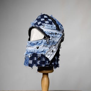 Handmade Balaclava Mask, Special Design Ripped Denim Fabric Model With ...