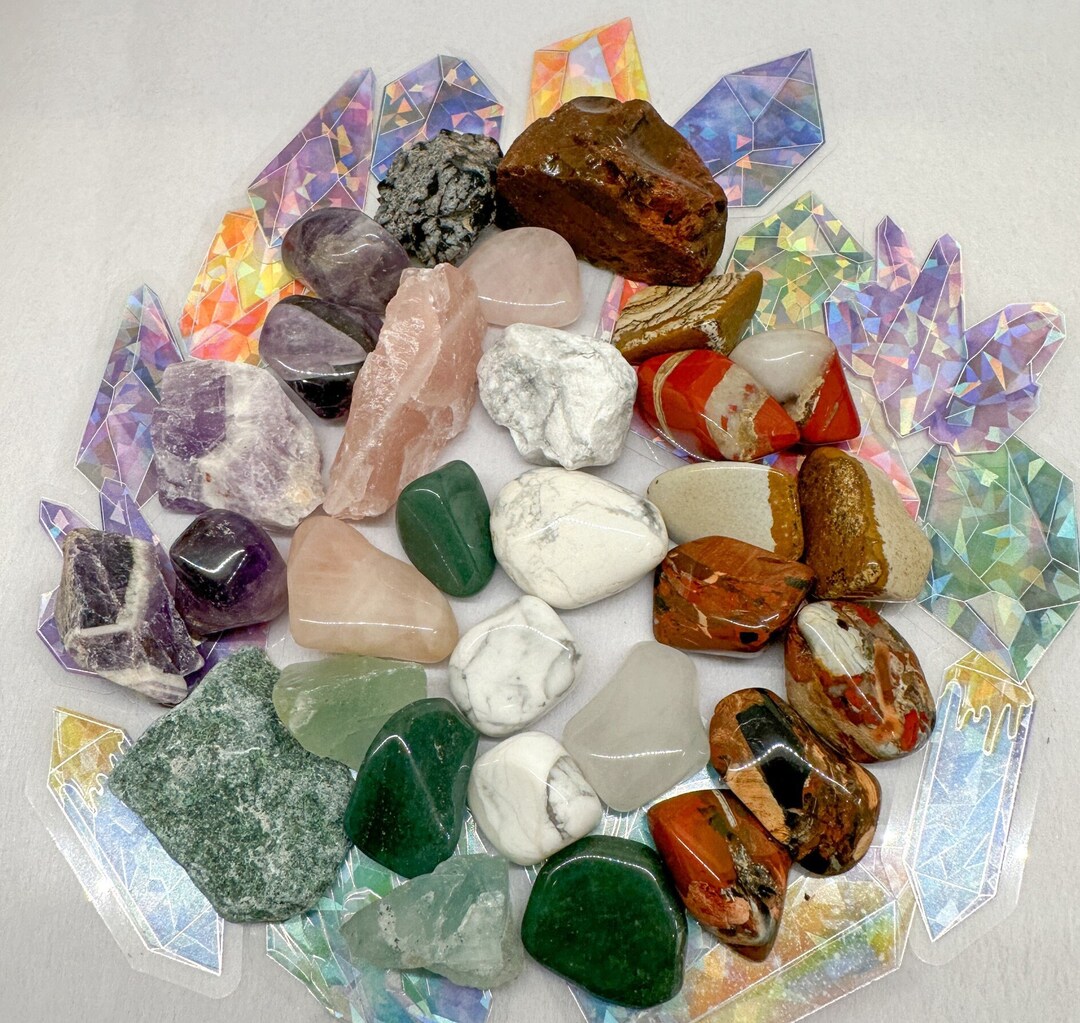Stunning 27 Piece Crystal Mystery Box Crystals With Tumble Stones , Raw ...