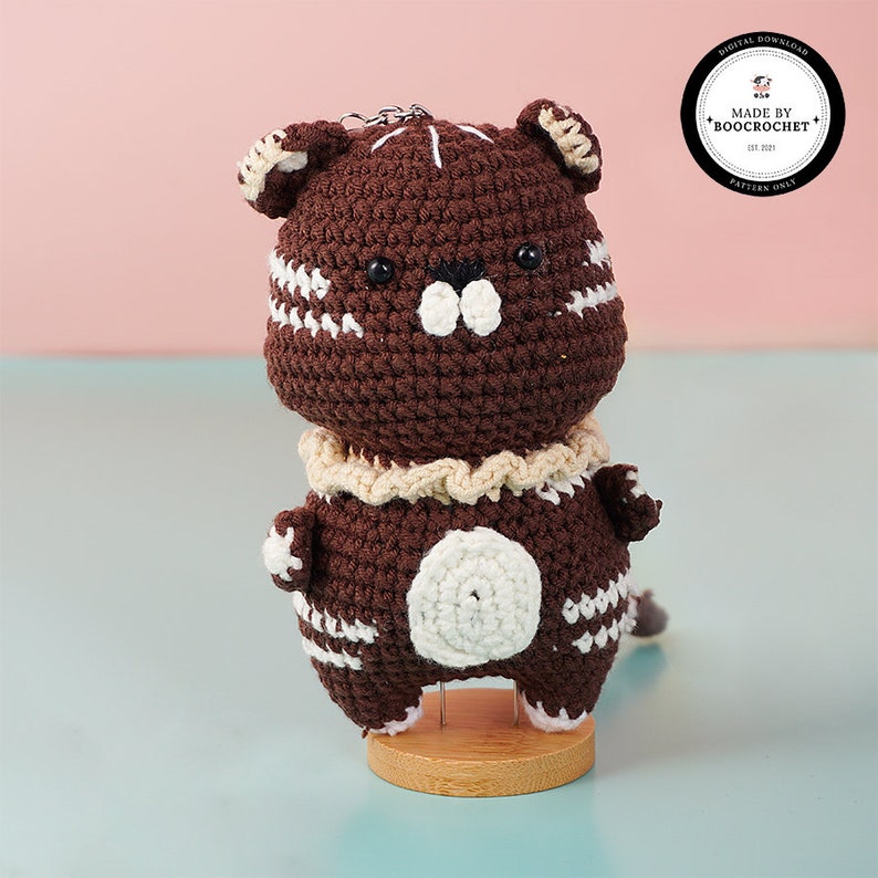 Brown Tiger Keychain Crochet Pattern Stuffed Animal Crochet Animal ...