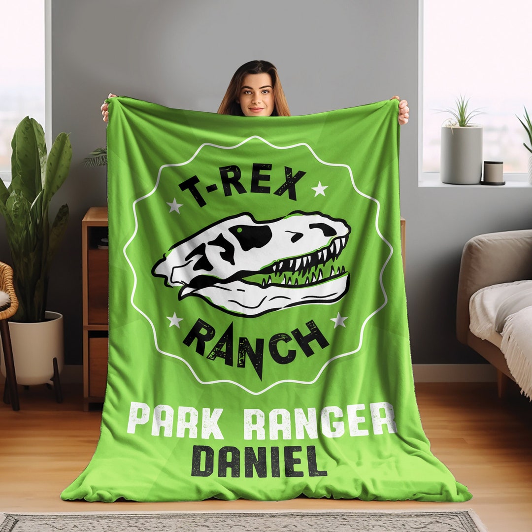 T-rex Ranch Birthday Party Blanket/t-rex Ranch Birthday Blanket/custom ...