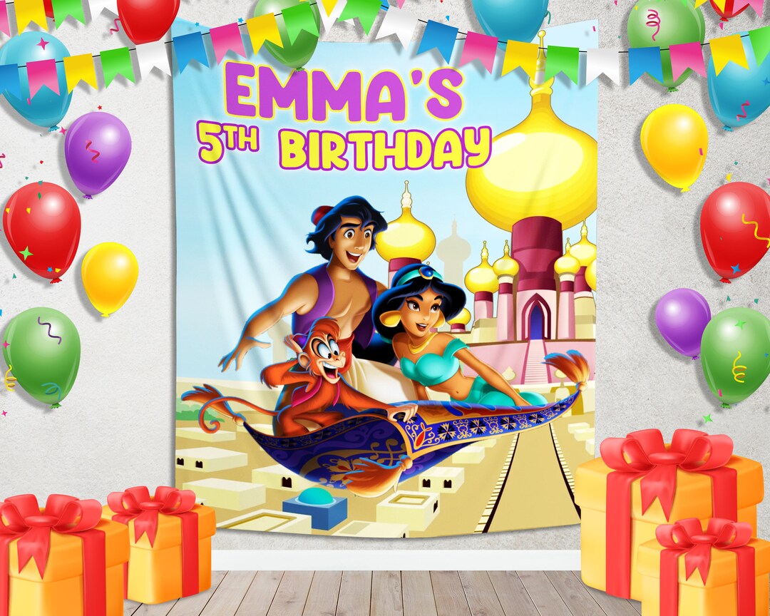 Aladdin Movie Carpet Ride Party Banner, Aladdin Carpet Ride Birthday ...
