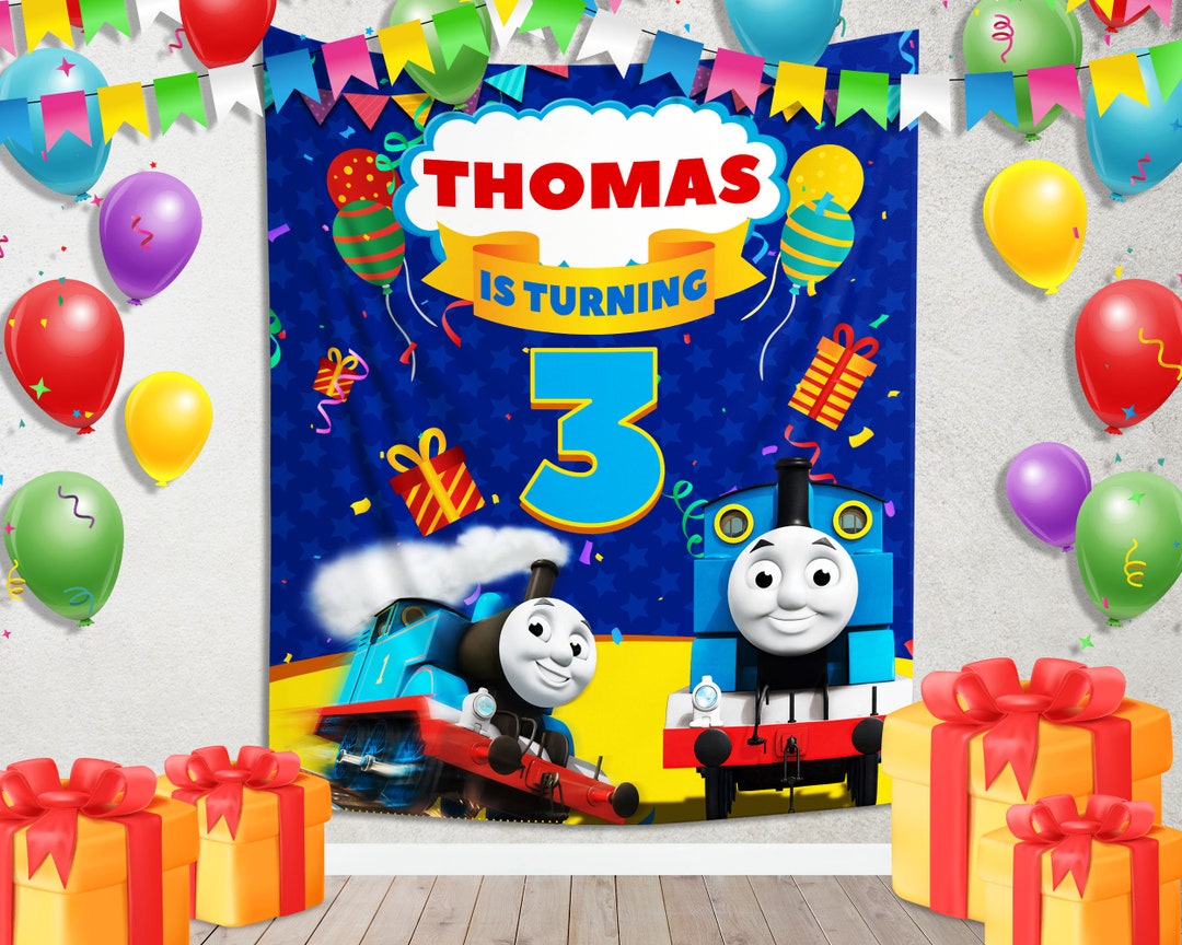 Thomas and Friends Birthday Backdrop/thomas Train Birthday Banner ...