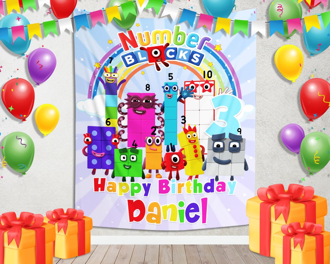 Numberblocks Birthday Backdrop/numberblocks Birthday Banner ...