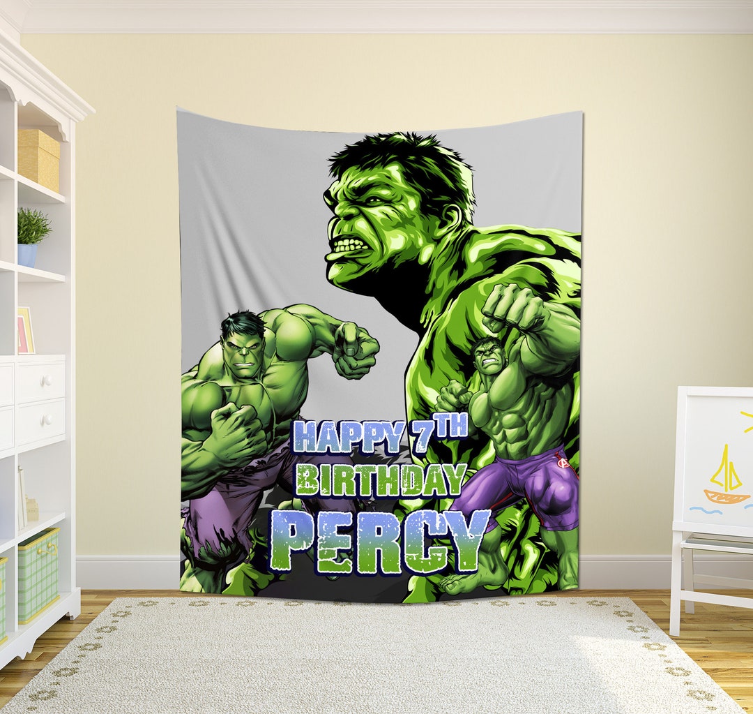 Hulk Birthday Backdrop, Superhero Birthday Banner, Hulk Decoration ...