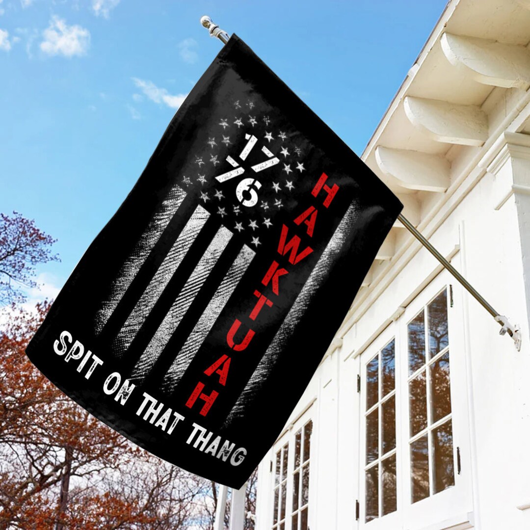 American Flag Hawk Tuah 24 Spit on That Thang Garden Flag, House Flag ...