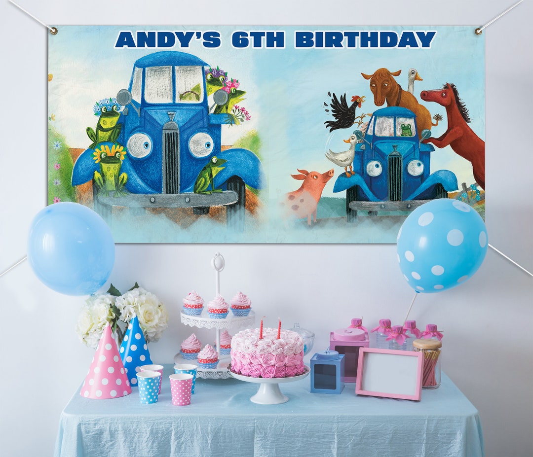 Little Blue Truck Backdrop for Birthday Party Decoration. Blue Truck ...