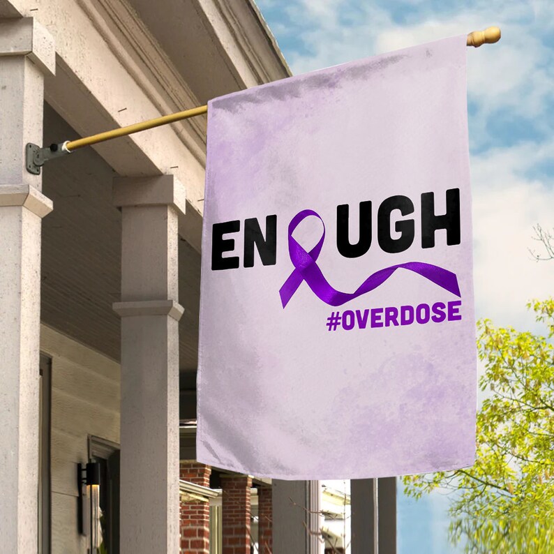 Overdose Awareness Garden Flags Yard Flag Vertical Double Sided Outdoor ...