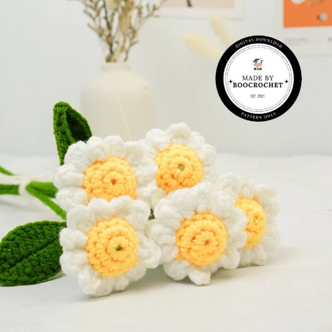 Daisy Flower Crochet Pattern Crochet Daisy Bouquet Handmade Knitted ...