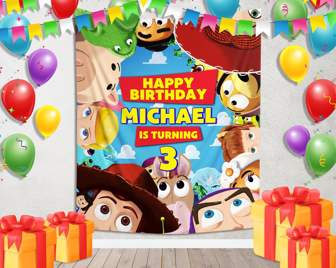 Toy Story Birthday Backdrop/toy Story Birthday Banner/custom Toy Story ...