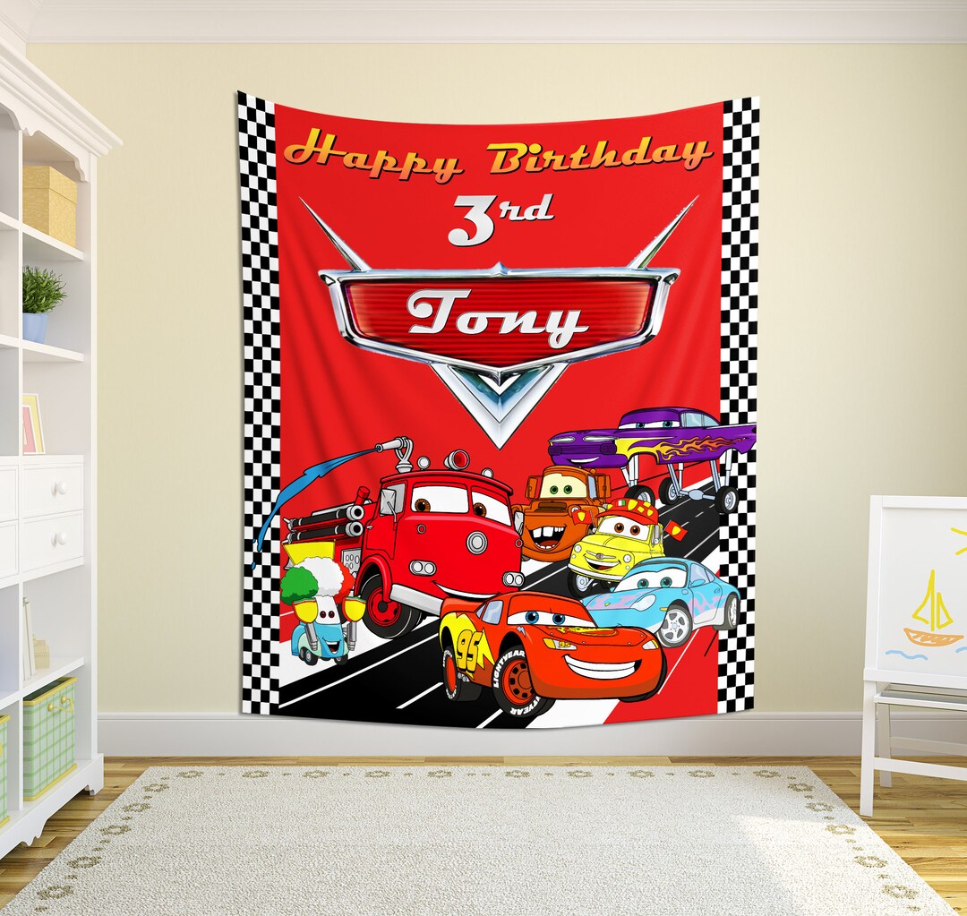 Cars Birthday Banner, Racecar Birthday Banner, Party Decorations ...