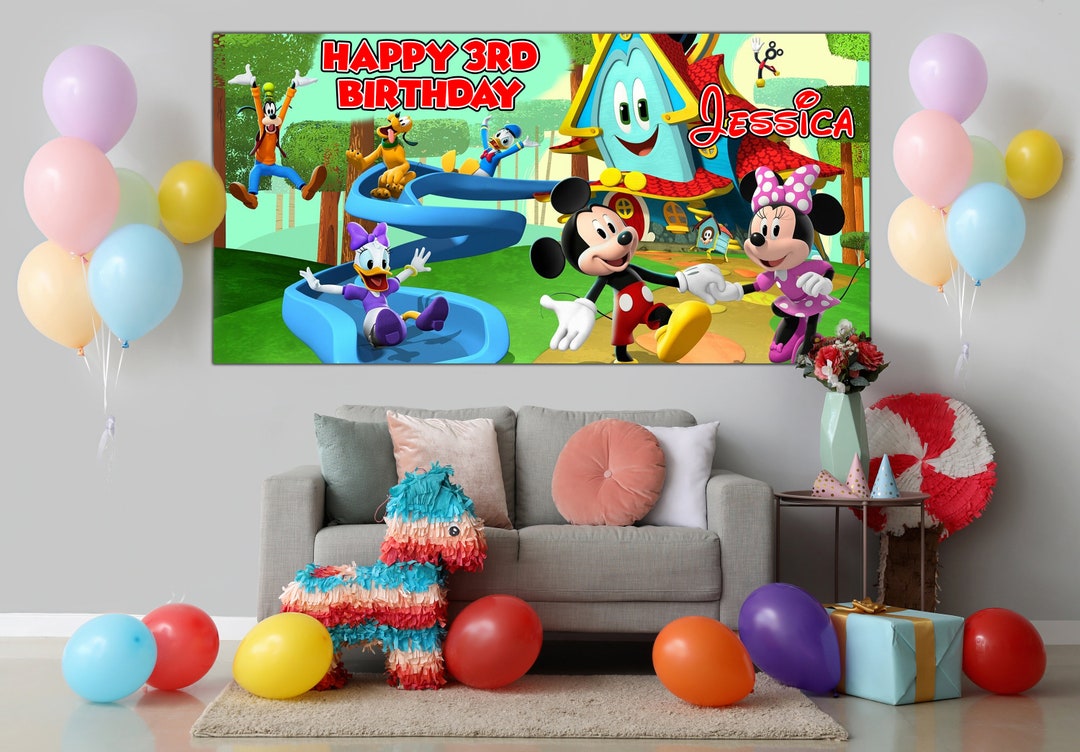 Mickey Birthday Backdrop,mickey's Funhouse Birthday Banner,custom ...