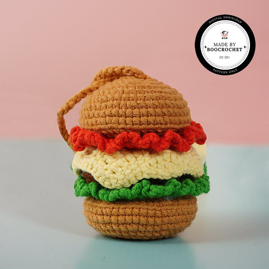 Hamburger Car Hanging Crochet Pattern Car Accessories Crochet Car Decor ...
