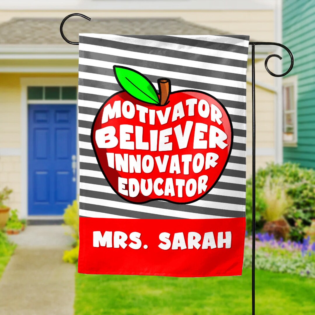 Back to School Teacher Flags, Personalized Garden Flag, Farmhouse ...