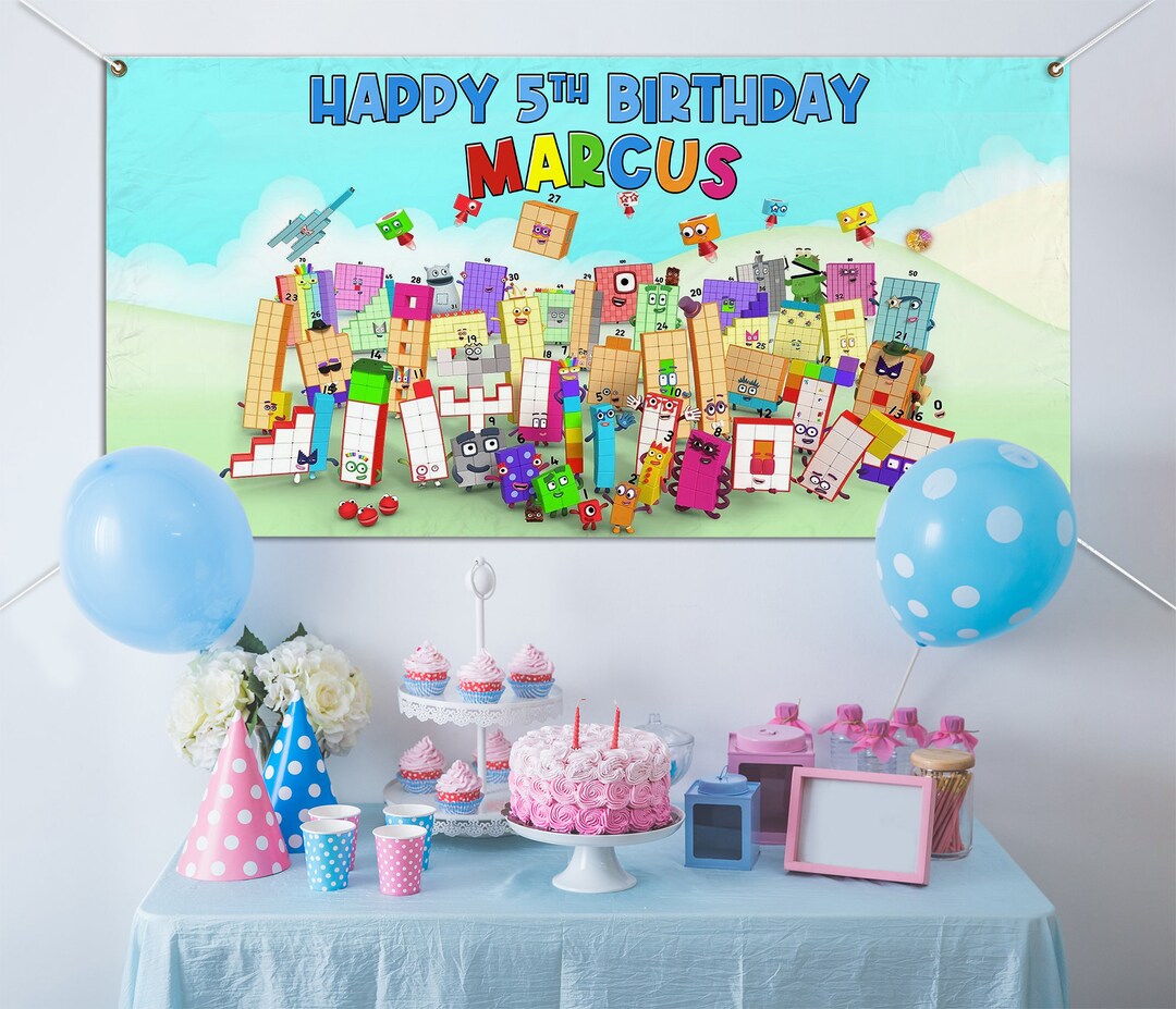 Personalized Birthday Numberblocks Banner, Numberblocks Backdrops ...