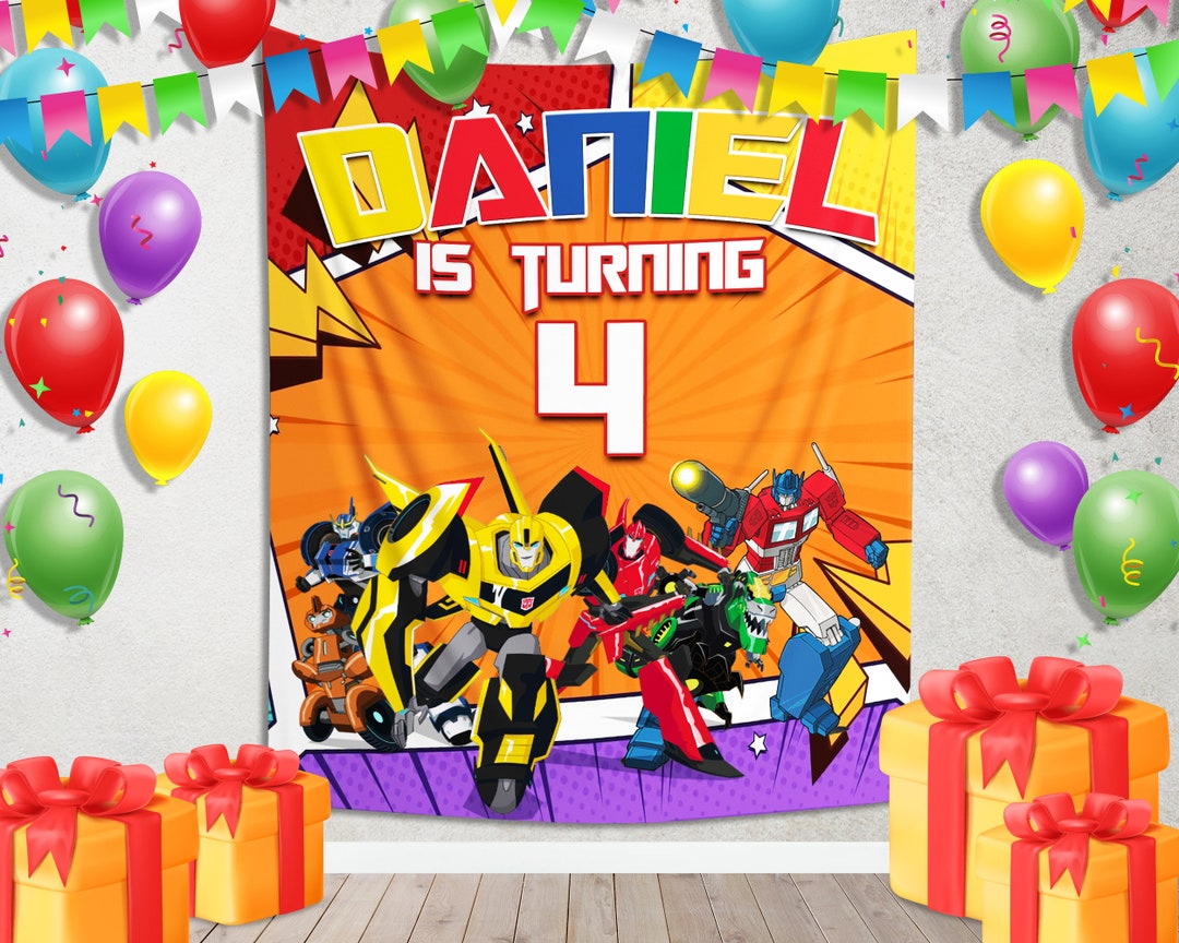 Transformers Birthday Party Backdrop, Transformers Birthday Banner ...