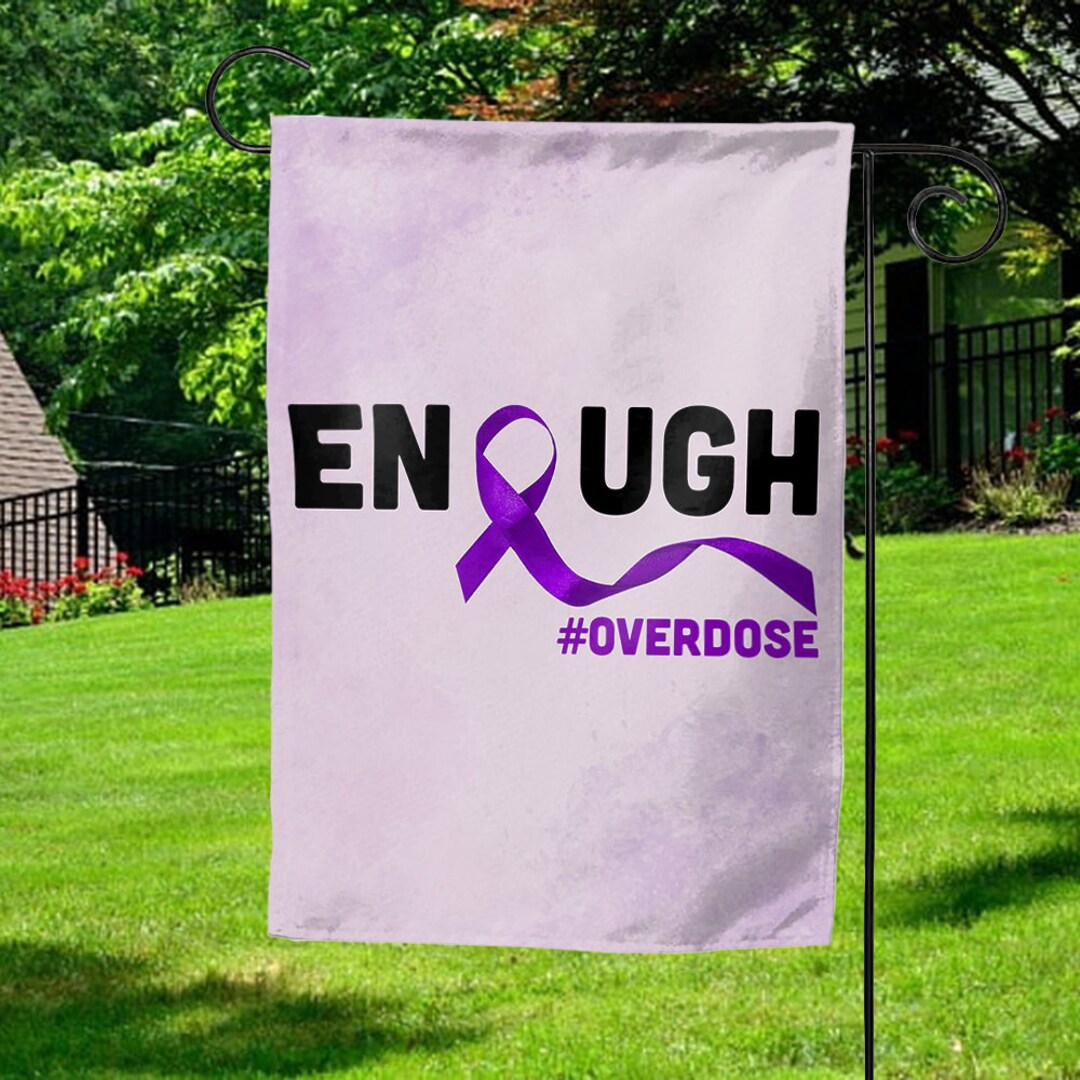 Overdose Awareness Garden Flags Yard Flag Vertical Double Sided Outdoor ...