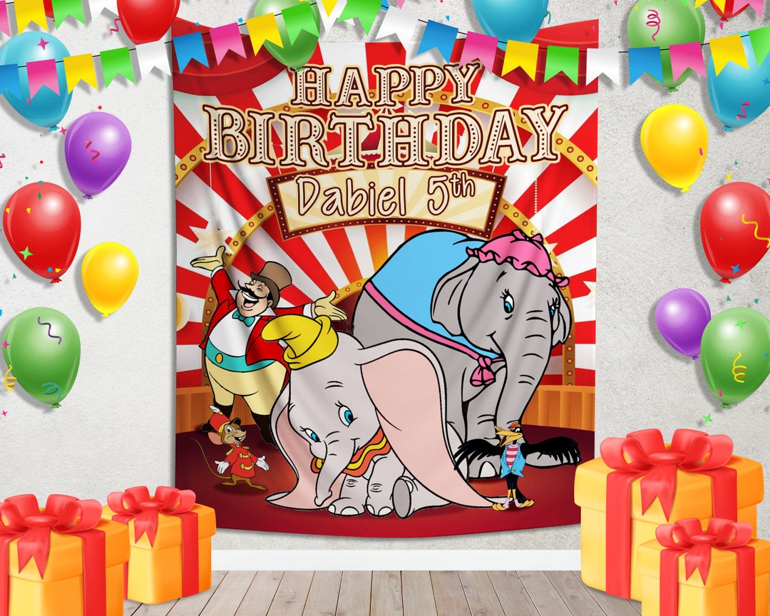 Dumbo Backdrop, Dumbo Backdrop Birthday, Dumbo Party, Dumbo Party ...