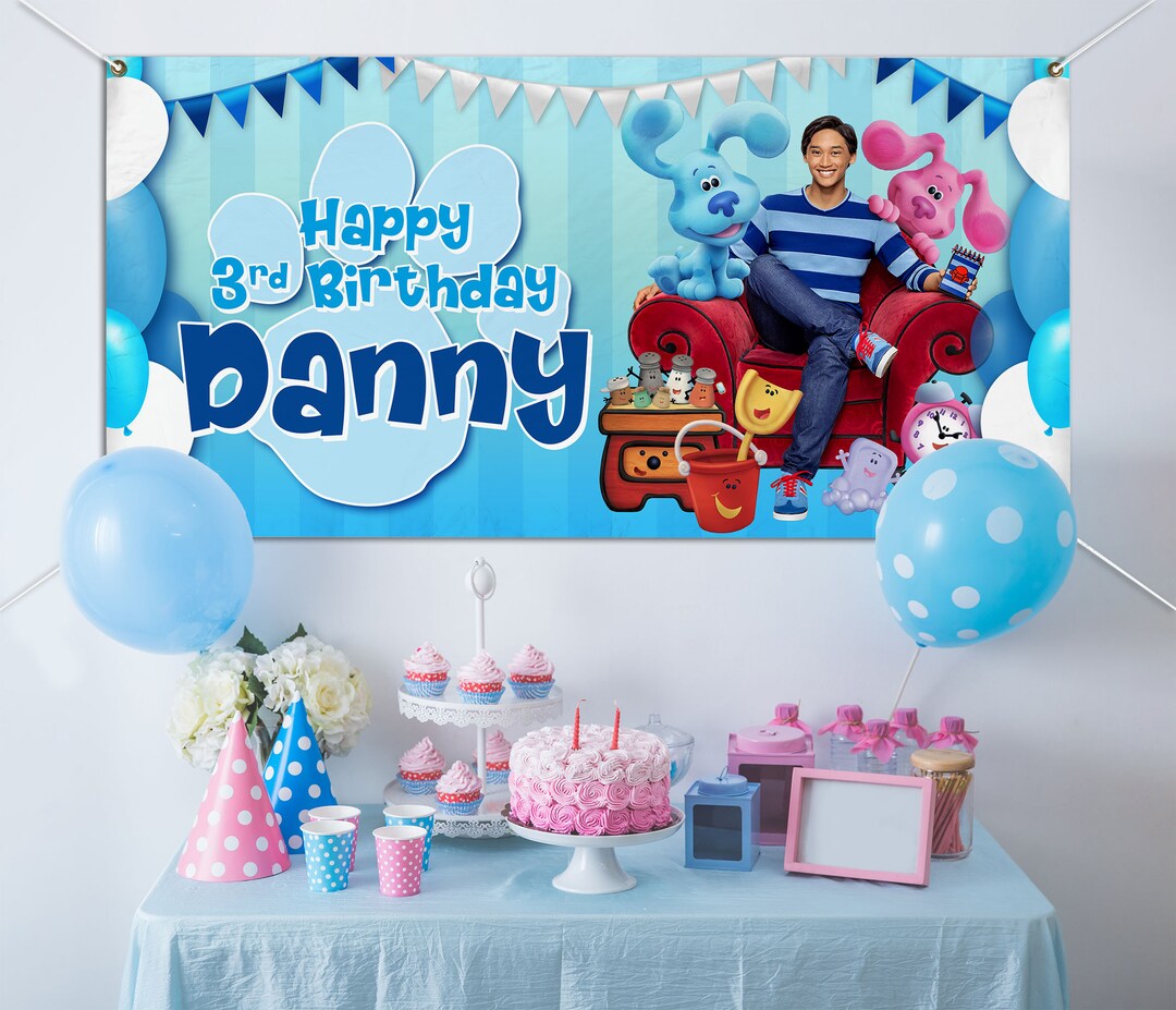 Blues Clues Birthday Banner, Blues Clues Personalized Birthday Backdrop,personalized Banner ...