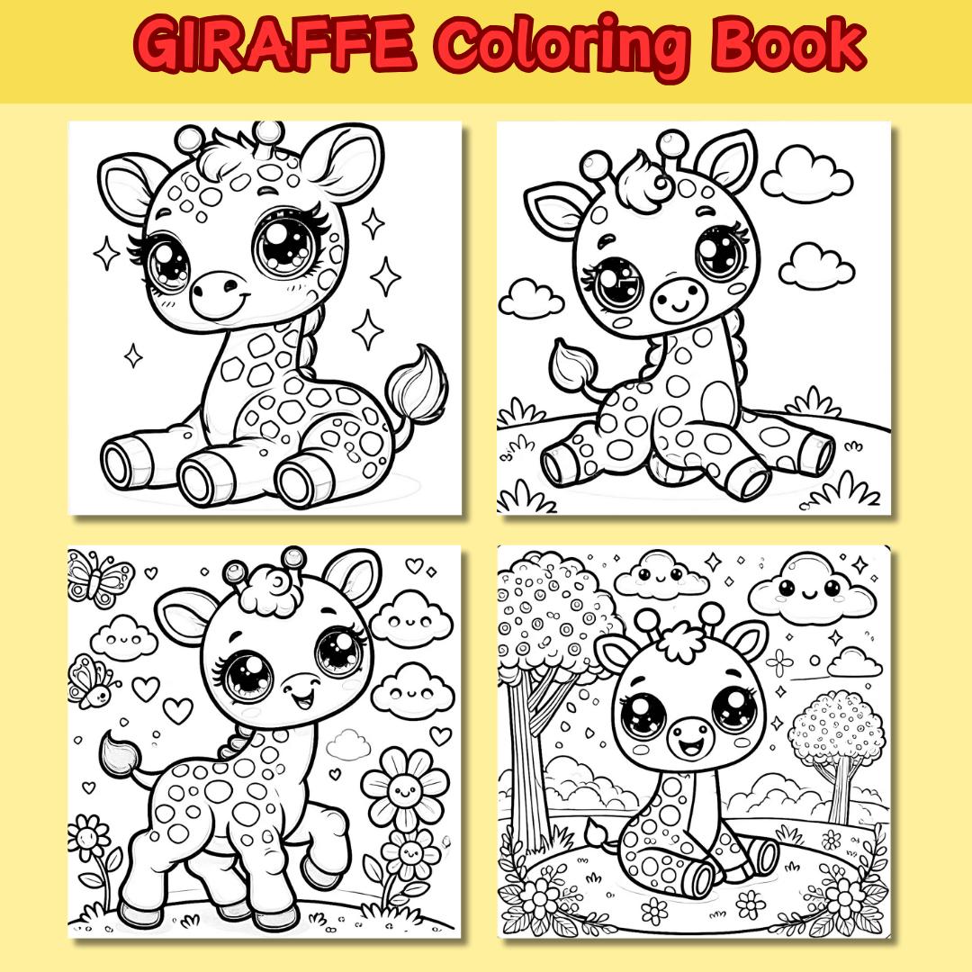 Bold and Easy, Kawaii Giraffe Coloring Book, Cute Giraffe Coloring ...