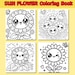 Cute Sunflower Coloring Pages, Cute Floral Coloring Book, Kawaii ...