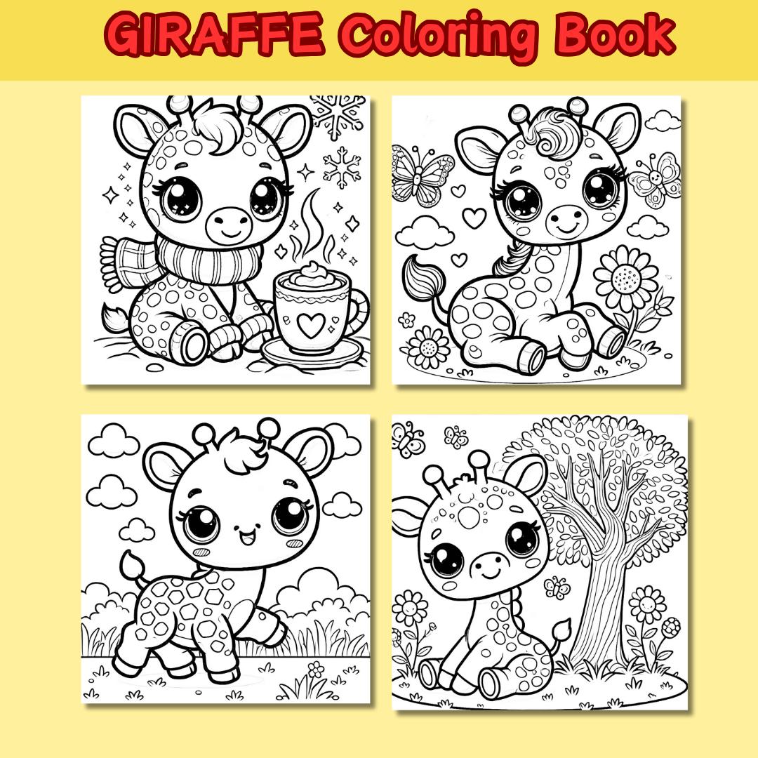 Bold and Easy, Kawaii Giraffe Coloring Book, Cute Giraffe Coloring ...