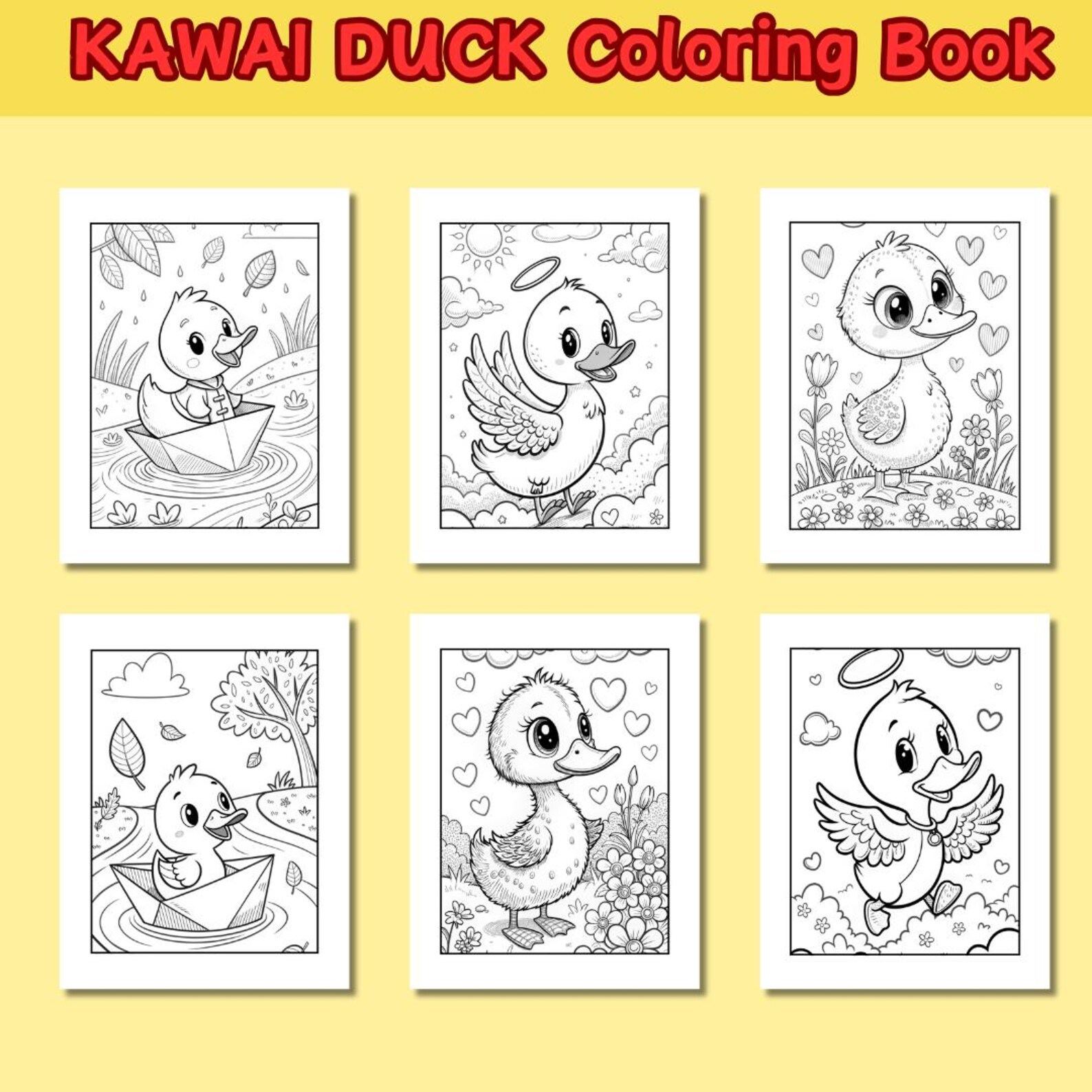Duck Coloring Book, Duck Printable Coloring Book, Baby Duck Coloring ...