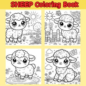 Kawaii Sheep Coloring Pages, Chibi Sheep Coloring Sheets, Adorable ...
