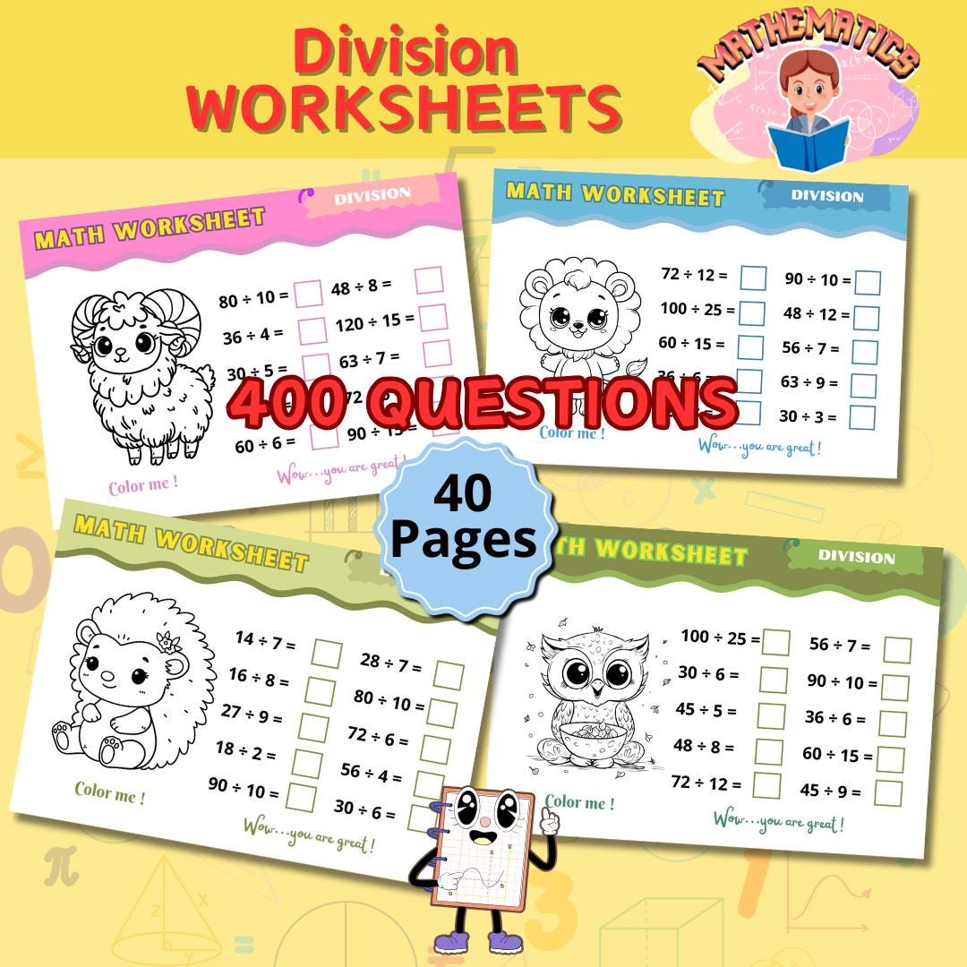 Math Worksheets, Division Practice Sheets, Math Division Printables ...