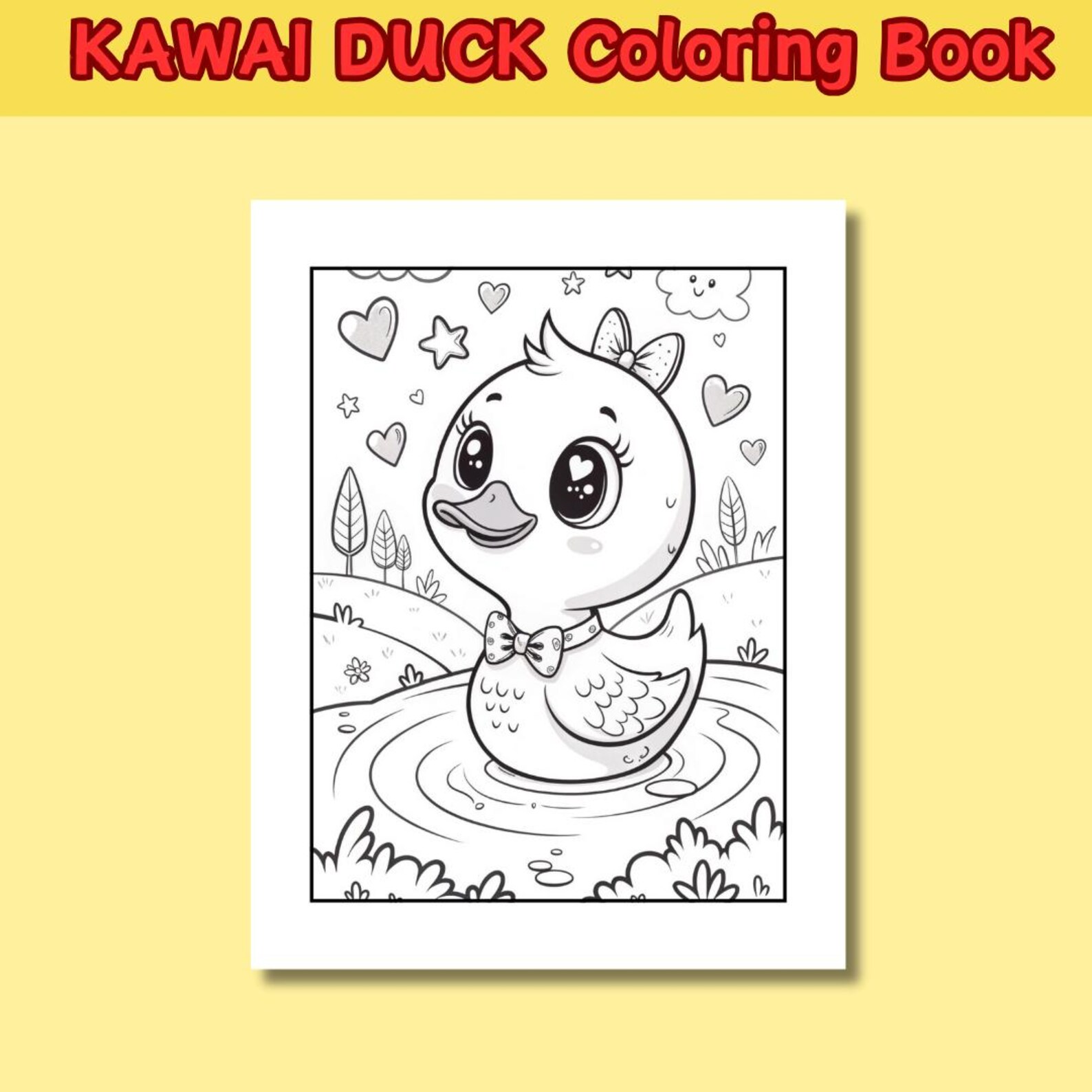 Duck Coloring Book, Duck Printable Coloring Book, Baby Duck Coloring ...