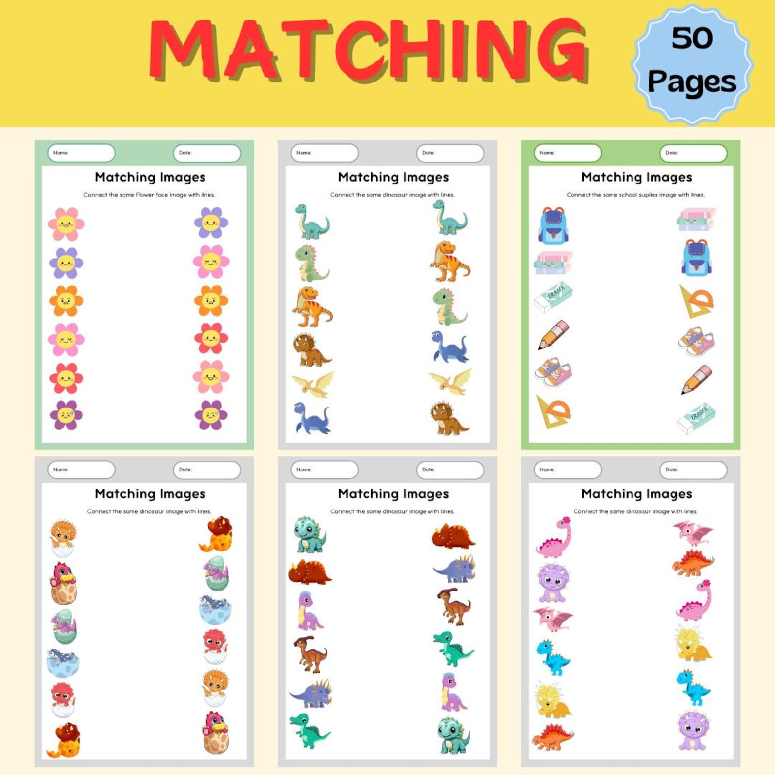 Matching Worksheet, Printable Matching, Kids Matching Activity ...