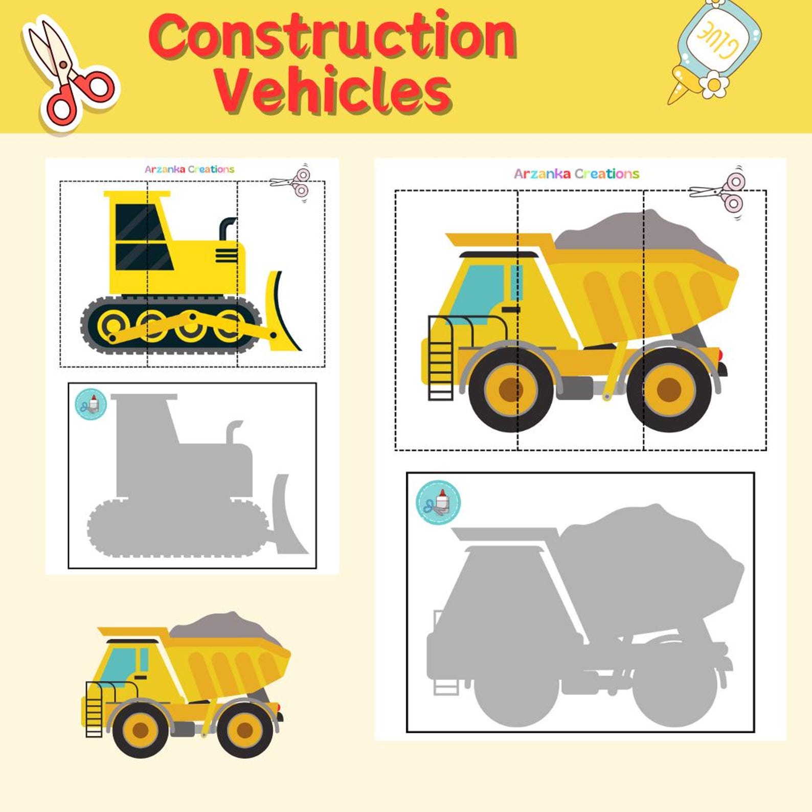 Construction Vehicle Worksheets, Printable Construction Vehicle ...