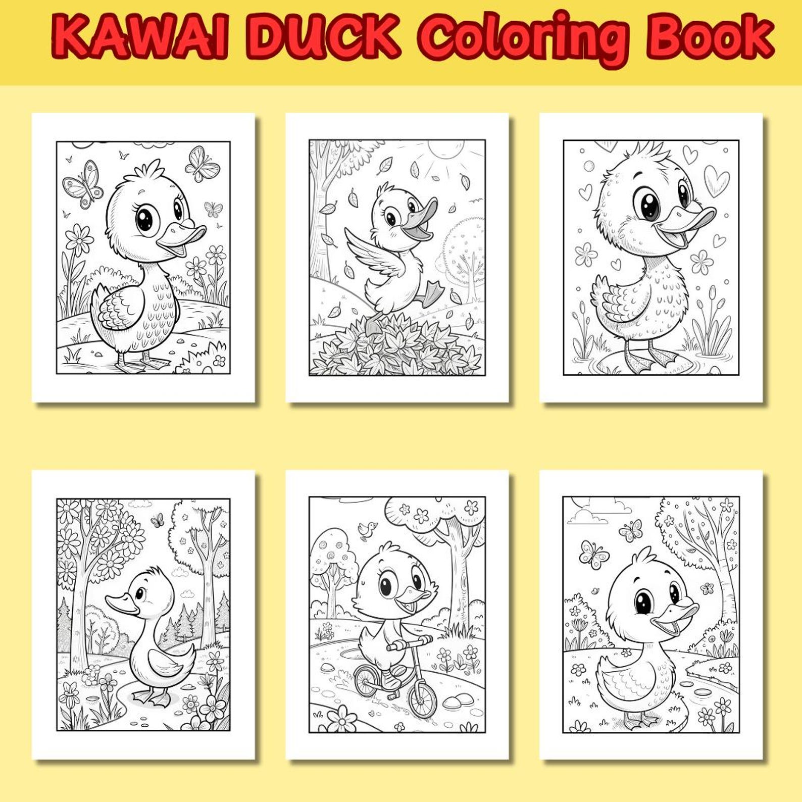 Duck Coloring Book, Duck Printable Coloring Book, Baby Duck Coloring ...