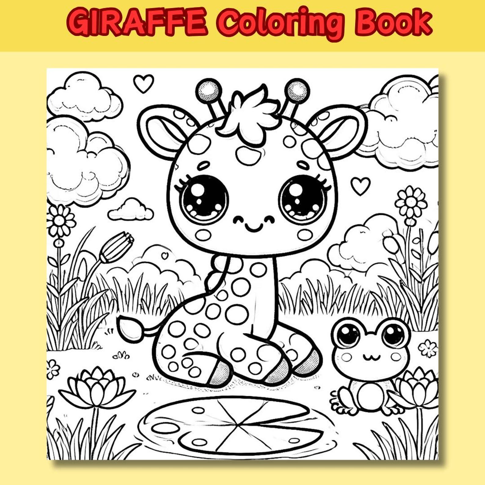 Bold and Easy, Kawaii Giraffe Coloring Book, Cute Giraffe Coloring ...