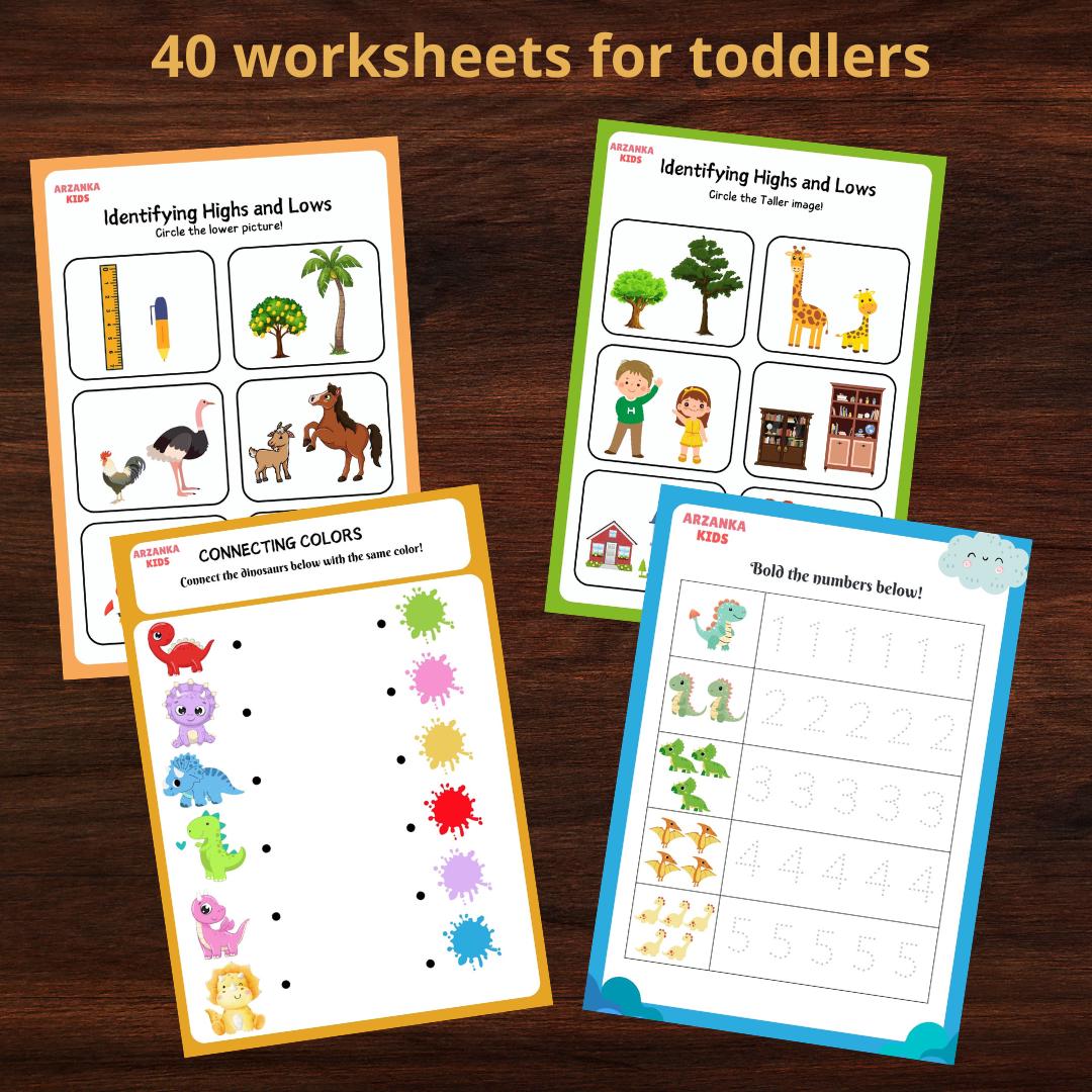Worksheet Kids, Tracing, Counting, Match Shadow, Match Picture, Match ...
