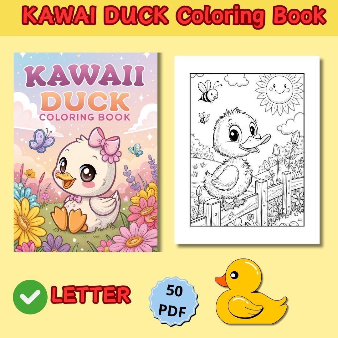 Duck Coloring Book, Duck Printable Coloring Book, Baby Duck Coloring ...