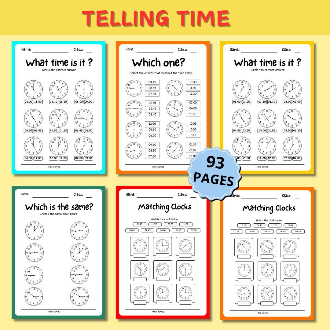 Telling Time Worksheets, Time Worksheets, Kids Time Activities, Clock ...