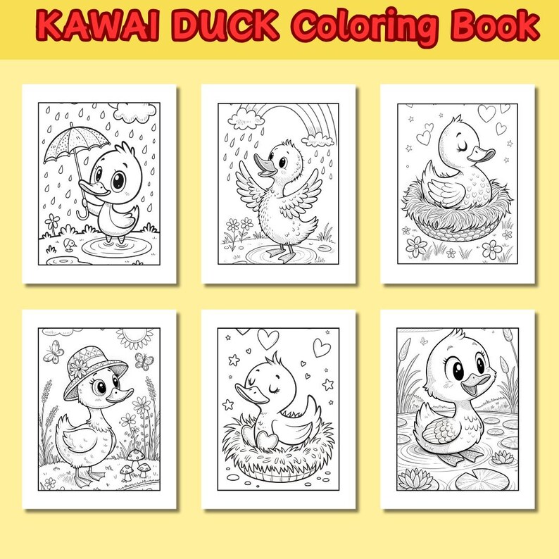 Duck Coloring Book, Duck Printable Coloring Book, Baby Duck Coloring ...