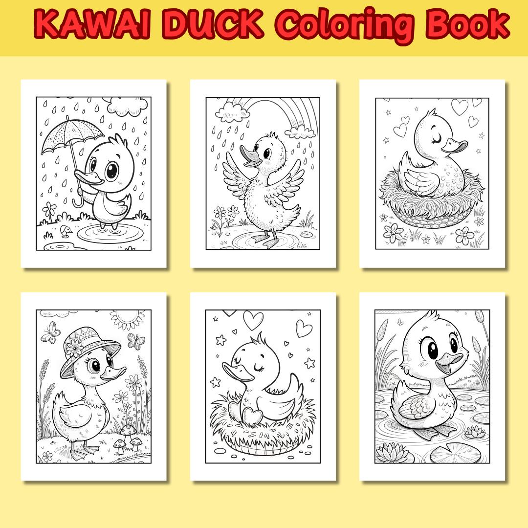 Duck Coloring Book, Duck Printable Coloring Book, Baby Duck Coloring ...