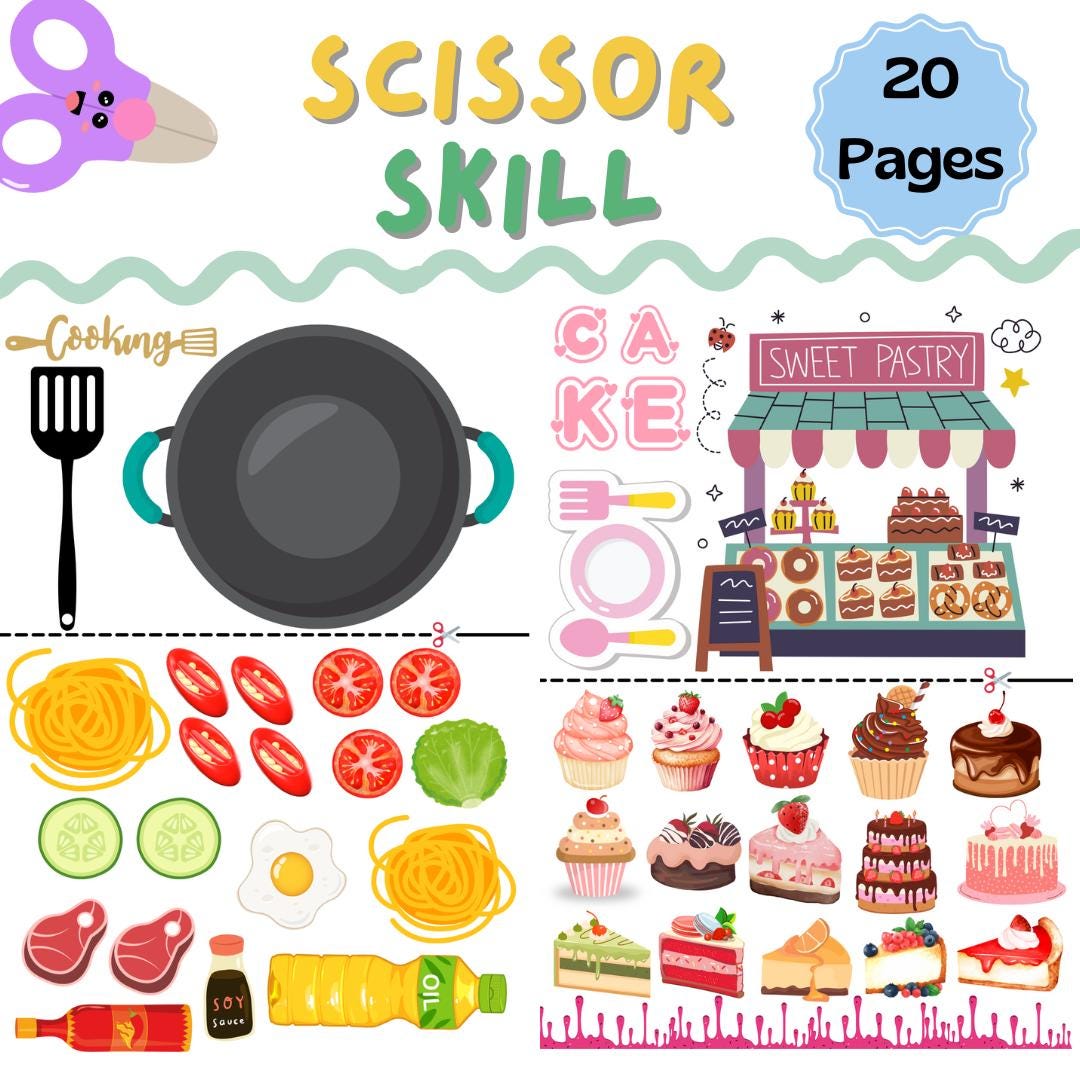 Kids Cutting Practice, Printable Cutting Activities, Toddler Scissors ...