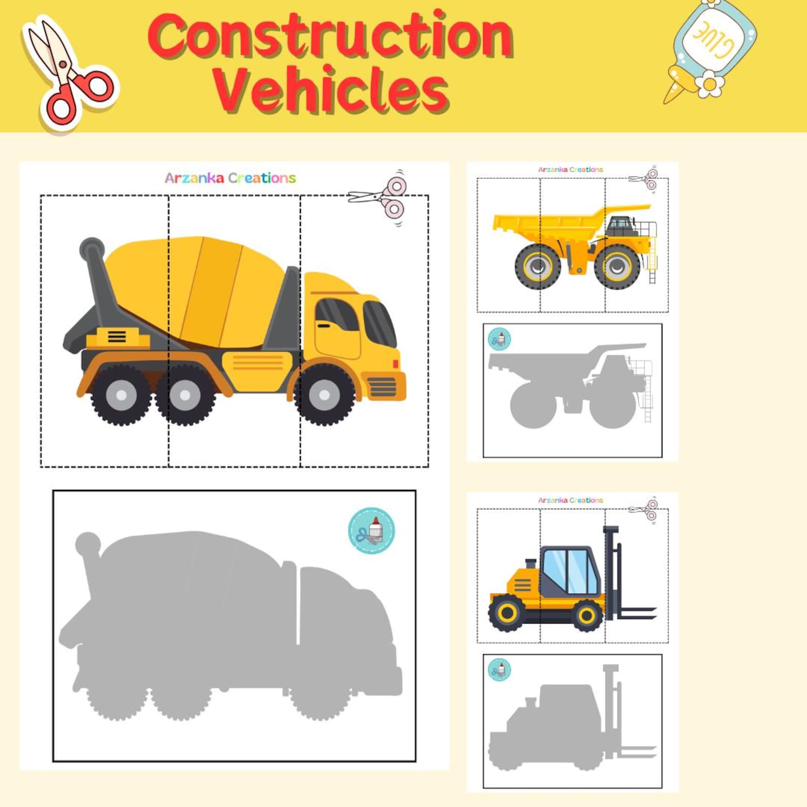 Construction Vehicle Worksheets, Printable Construction Vehicle ...