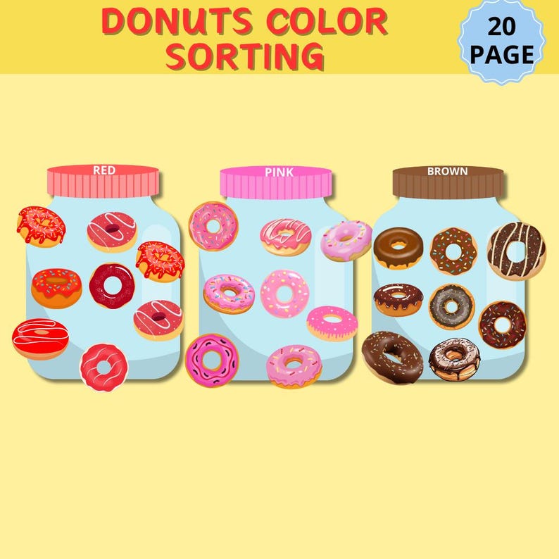 Donut Color Sorting, Color Matching, Kids Color Activities, Printable ...